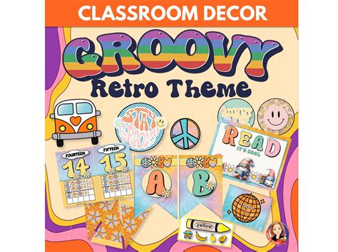 Retro Groovy Classroom Decor Theme Bright Groovy Gnomes Classroom