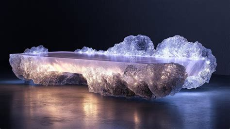 Luminous Abstract Sculpture With Glowing Particles And Dark Background Stock Illustration