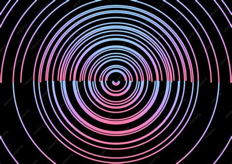 Premium Vector Colorful Concentric Circles Abstract A3 Poster Black Background