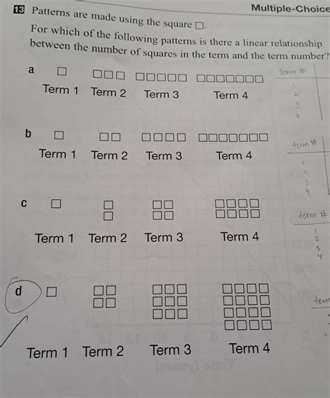 Solved 13 Patterns Are Made Using The Square Multiple Choice