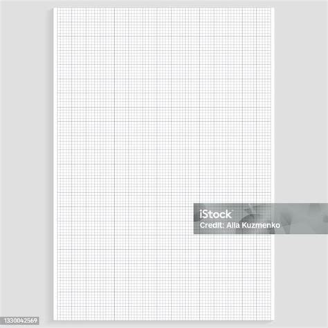 그리드 용지입니다 A4 형식으로 사실적인 빈 줄 지어 종이 시트 색상 그래프가 있는 제곱된 배경입니다 학교 벽지 질감 노트북
