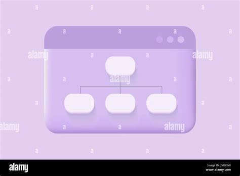sitemap 3d icon flowchart ui ux vector illustration hierarchy
