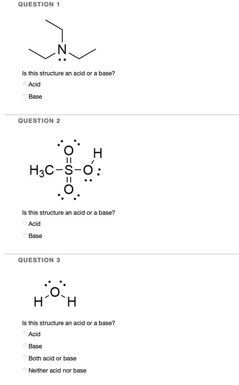 Solved QUESTION 1 VN Is This Structure An Acid Or A Base Chegg Com