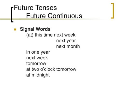 Future Tenses Present Continuous Future Tenses Present Continuous