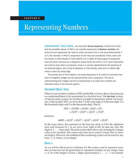Representing Numbers In Part I We Consider Sequences Of Boolean