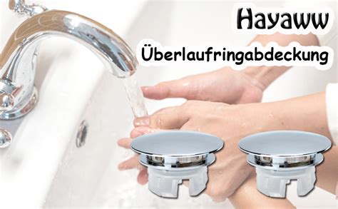 Hayaww 2 Pcs Waschbecken überlauf Waschbecken Ring überlaufen Rund überlauf Badezimmer Küche