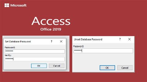 how to set and unset password in ms access database youtube