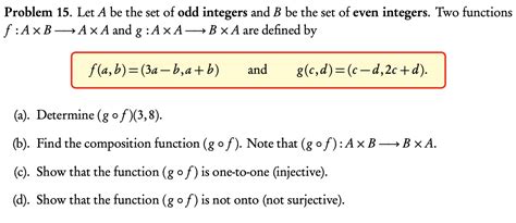 Solved Problem Let A Be The Set Of Odd Integers And B Be Chegg