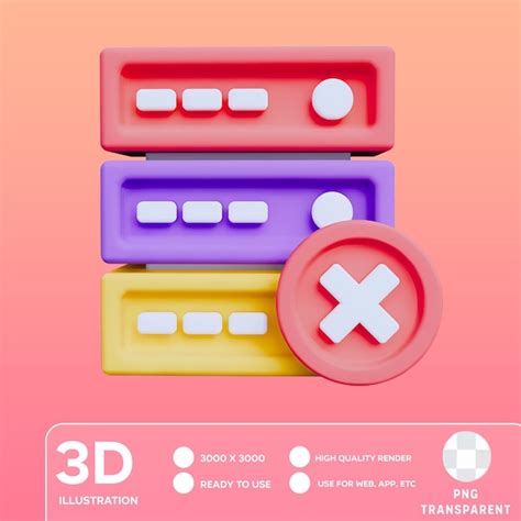 Premium Psd Psd Empty Database 3d Illustration