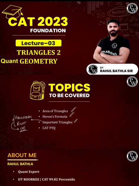 Quant Geometry 03 Triangles 2 Ll Area Related Class Notes Mba Foundation 2023 Pdf