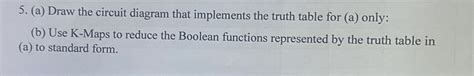 Solved A Draw The Circuit Diagram That Implements The Chegg Com