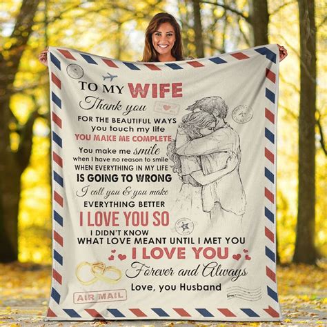 Personalized To My Wife Couple Hug Blanket From Husband To My Wife Tha