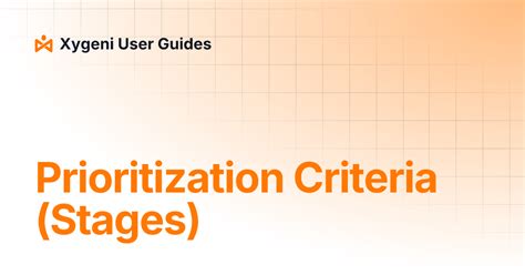 Prioritization Criteria Stages Xygeni User Guides