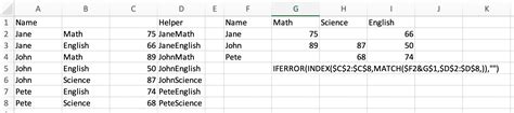 Excel Lookup With 2 Values To Transpose Rows To Columns Stack Overflow