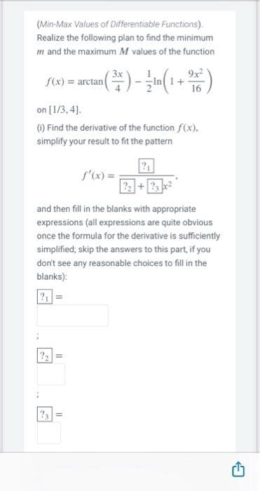 Solved Min Max Values Of Differentiable Functions Realize