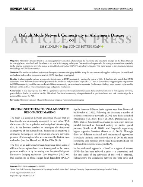 Pdf Default Mode Network Connectivity In Alzheimers Disease