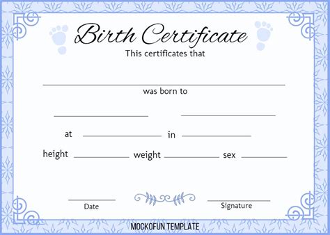 Birth Certificate Sample Template Template Samples