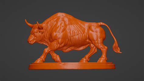 Artstation 3d Printable Stl Powerful Bull Sculpture Resources