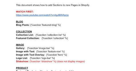 adding sections to any page in shopify shopify