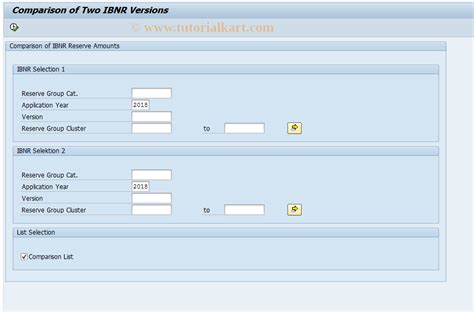 ICLIBNRCOMP SAP Tcode Comparison Of Two IBNR Versions Transaction Code