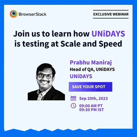 Browserstack On Linkedin Webinar How Unidays Is Testing At Scale And