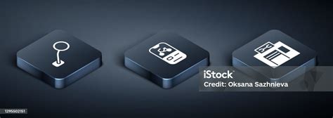 아이소메트릭 자전거 백미러 수리 서비스 및 렌탈 모바일 앱 아이콘을 설정합니다 벡터 3차원 형태에 대한 스톡 벡터 아트 및 기타