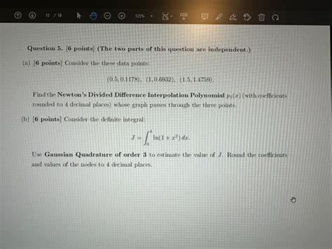 Solved Question 5 6 Points The Two Parts Of This