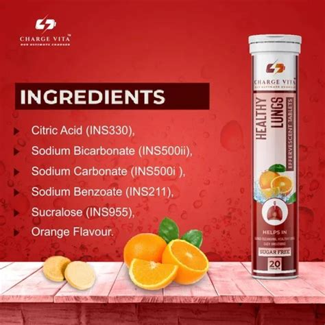 Charge Vita Healthy Lungs Effervescent Tablet Packaging Size 20