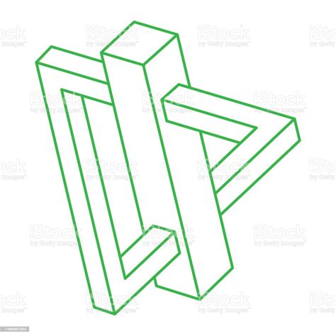 불가능한 착시 모양 로고 광학 예술 개체입니다 불가능한 인물 라인 아트 언리얼 기하학적 오브젝트 3가지 개체에 대한 스톡 벡터 아트 및 기타 이미지 Istock