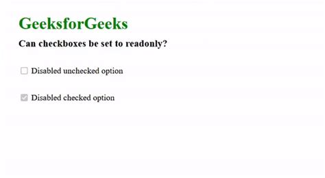 How To Set Checkboxes Readonly In Html Geeksforgeeks