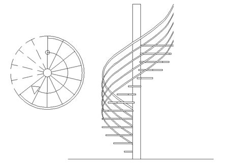 Spiral Stair Plan And Section Layout