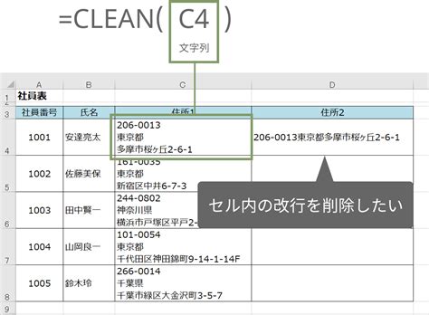 セル内改行や見えない記号などを削除するclean関数excelの使い方 How To Use Excel セル内改行や見えない記号などを削除するclean関数excelの使い方 How To Use Excel