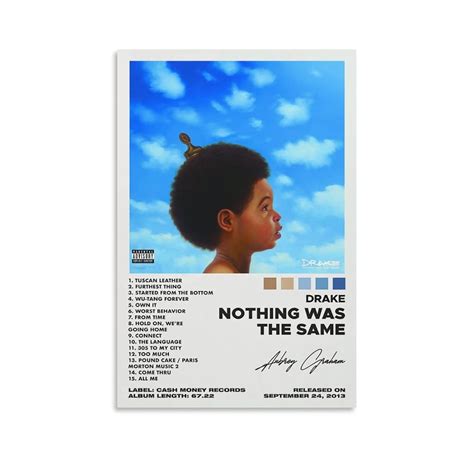 Ofitin Drake Nothing Was The Same Album Cover Poster For Room Aesthetic