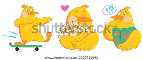 Cute Funny Characters Cartoon Sticker Style Stock Vector Royalty Free