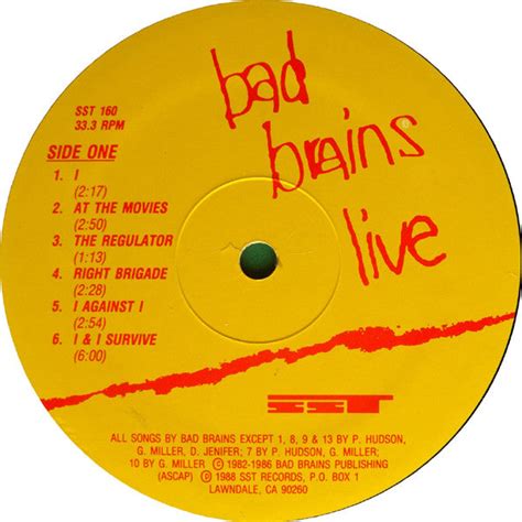 Bad Brains Live Lp Album M M Dig Vinyl