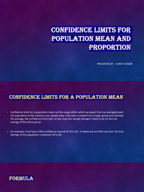Confidence Limits For Population Mean And Proportion 2 Pdf Confidence Interval Sample Size
