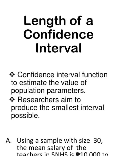 Length Of A Confidence Interval Pdf Confidence Interval Sample