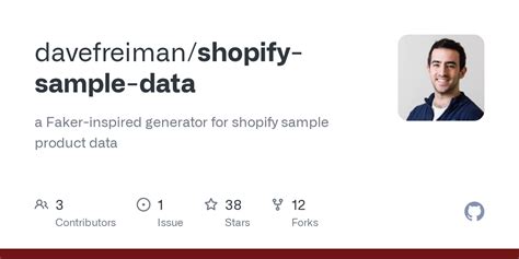 Github Davefreiman Shopify Sample Data A Faker Inspired Generator For Shopify Sample Product Data
