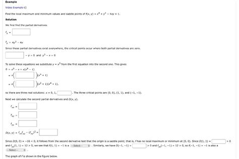 Solved Example Video Example Find The Local Maximum And Chegg