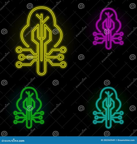 System Setting Mark Neon Color Set Icon Simple Thin Line Outline Vector Of Automation Icons