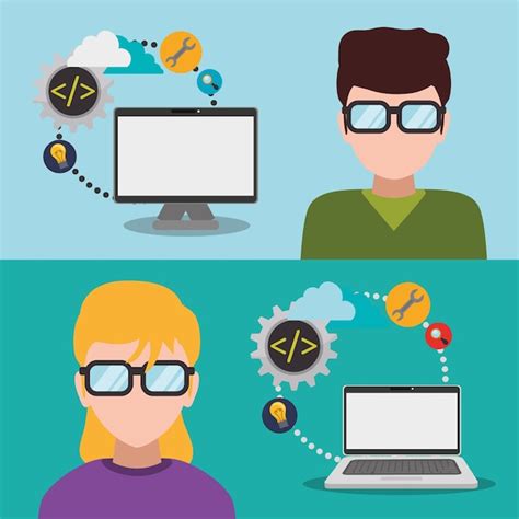 Premium Vector Developer Web Responsive Design