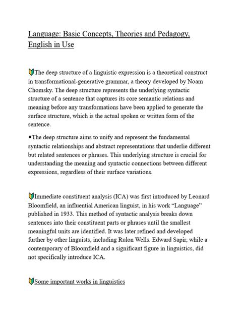 Language Concepts Pdf Word Linguistics