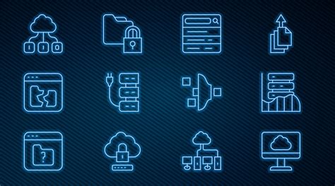 라인 클라우드 기술 데이터 전송 서버 데이터 웹 호스팅 검색 엔진 깨진 파일 필터 설정 및 폴더 및 잠금 아이콘을 설정합니다