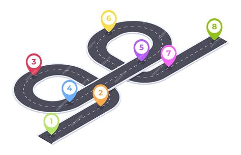 premium vector isometric winding road infographic timeline road