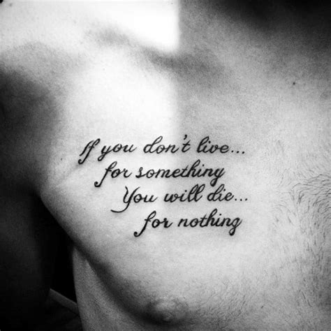 50 Chest Quote Tattoo Designs For Men Phrase Ink Ideas