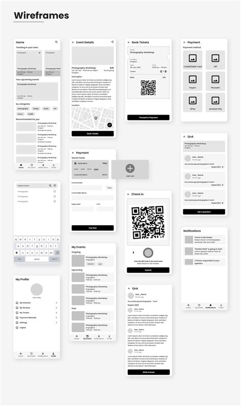 Event App Wireframe Design On Behance App Wireframe Wireframe Wireframe Design