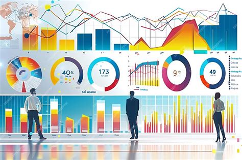 Premium Photo Vector Illustration Of Business Data Graph Analysis On