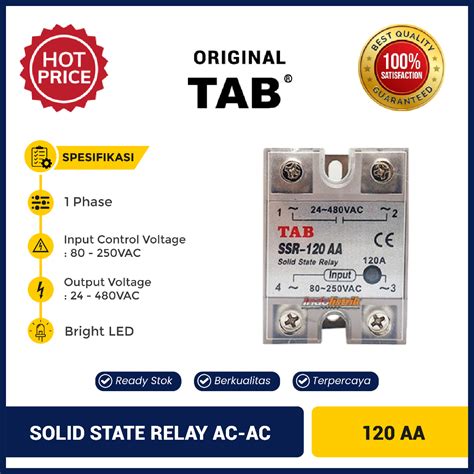 Jual Solid State Relay 1 Phase SSR 120AA TAB 1 Phase AC AC 120 Ampere Shopee Indonesia