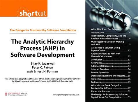 Analytic Hierarchy Process Ahp In Software Development Digital Short Cut The By Bijay K