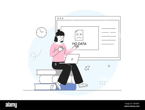 No Data File Concept Woman With Laptop Cannot Find Document In Electronic Storage Problems